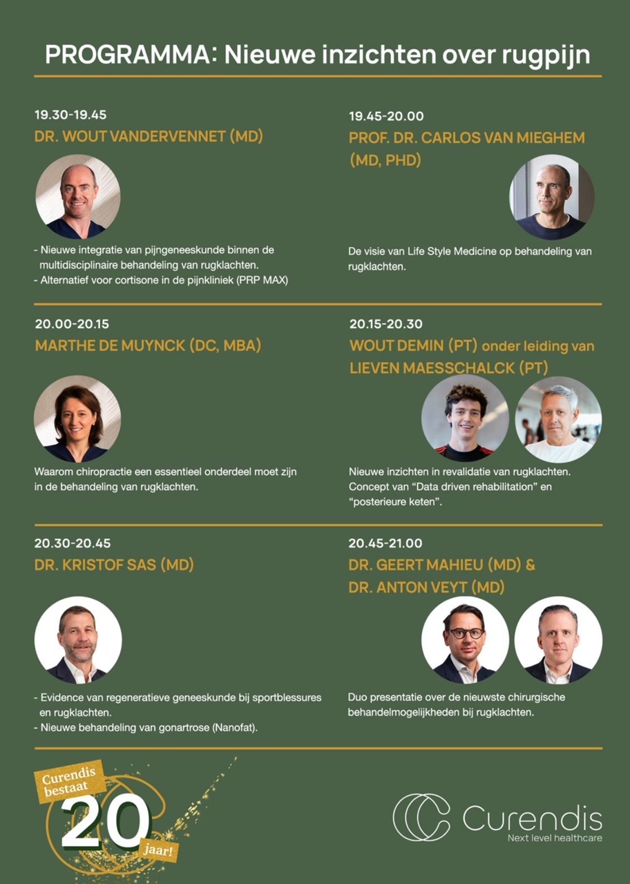 Lezing Dr Veyt Curendis | Antwerp Spine Centre | Dr. Mahieu - Dr. Veyt